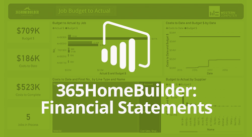 Financial Statements | Power BI for 365HomeBuilder