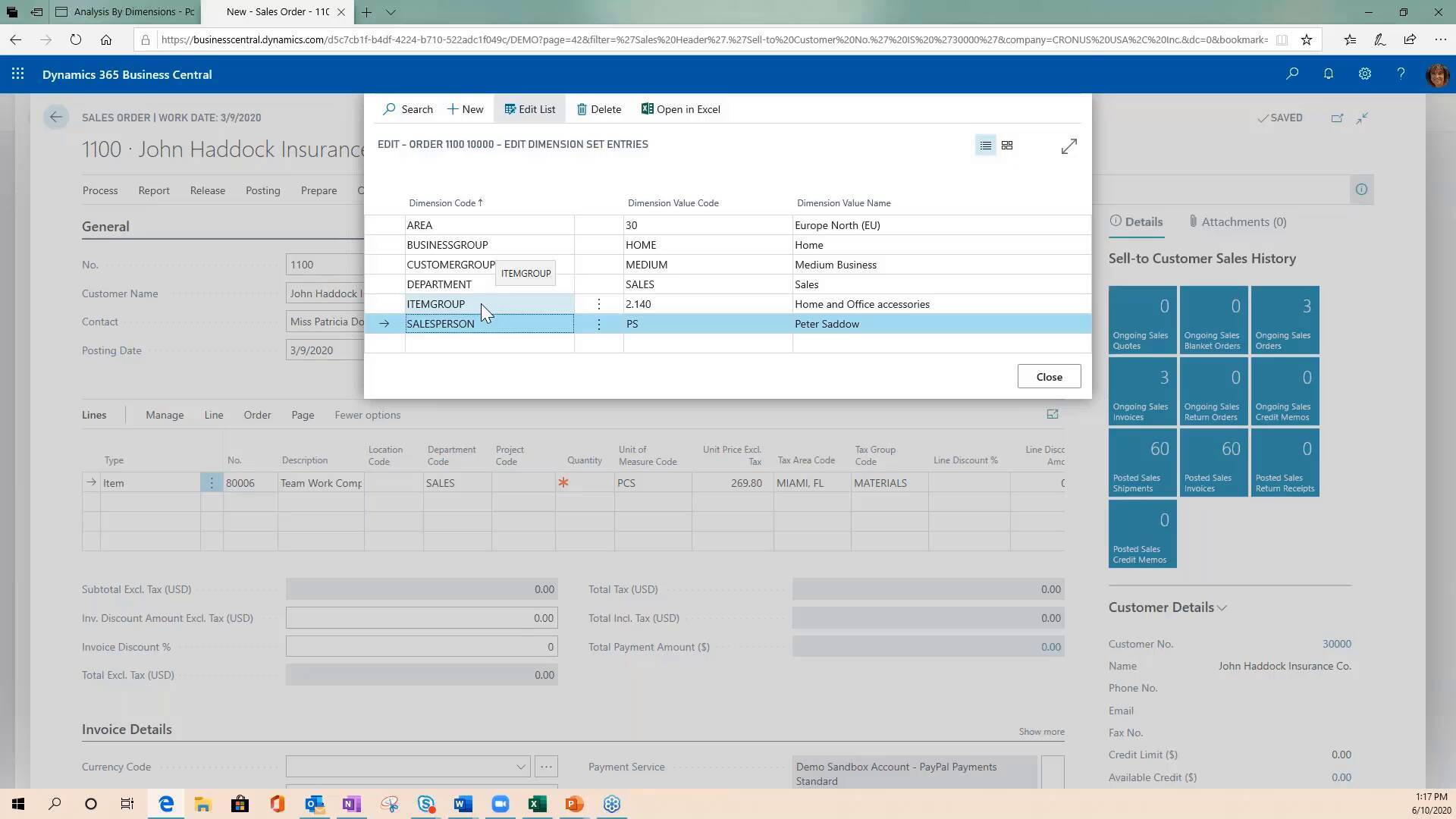 Dimensional Accounting in Dynamics 365 Business Central